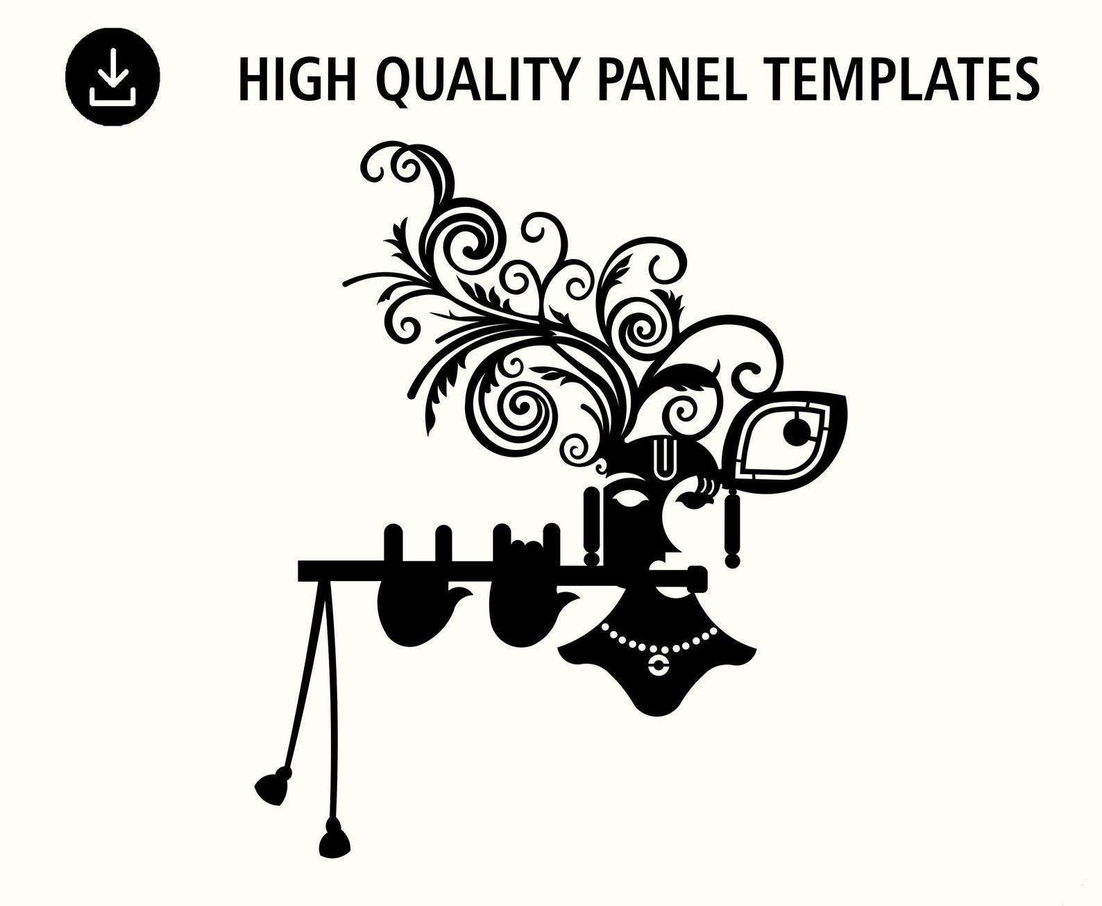 Krishna God Laser DXF Sign Home Sign Metal Wall Art Laser Cut Design ...