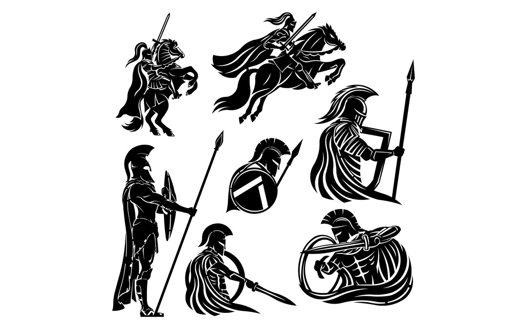 Spartan With Spear | Spartan Warriors | Design Vector | Laser Design ...