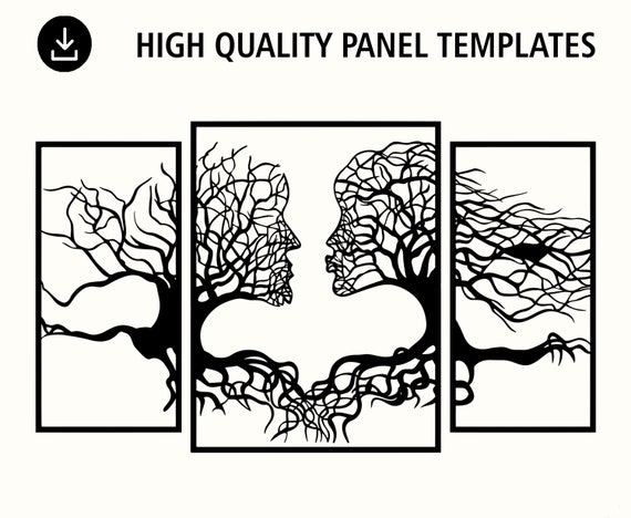 Faces and Tree Love Art Metal Plasma Laser Cut Design - Etsy