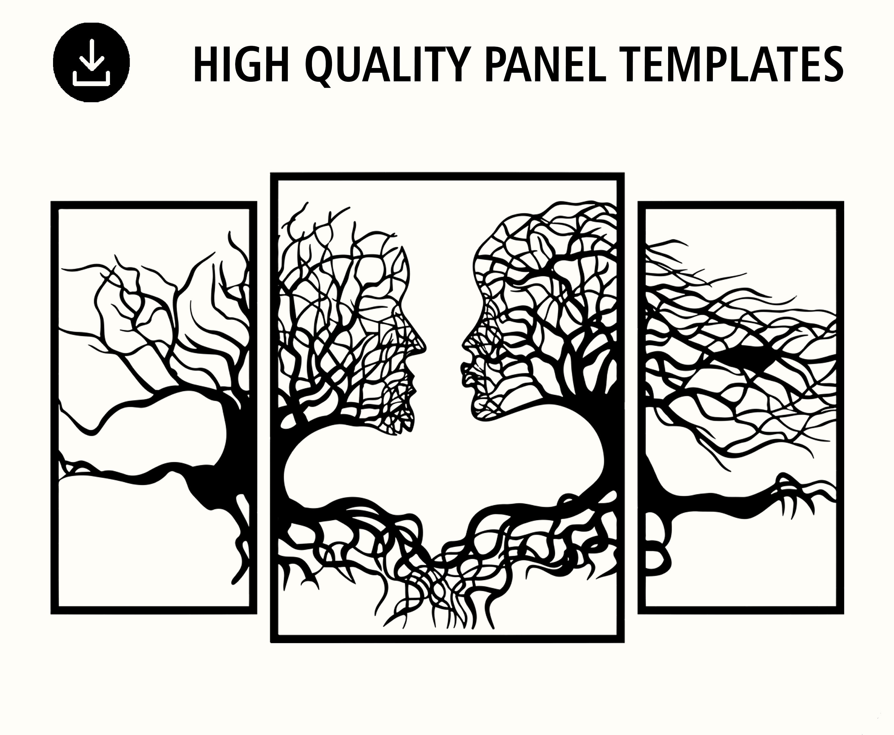 Faces and Tree Love Art Metal Plasma Laser Cut Design Vector Laser ...