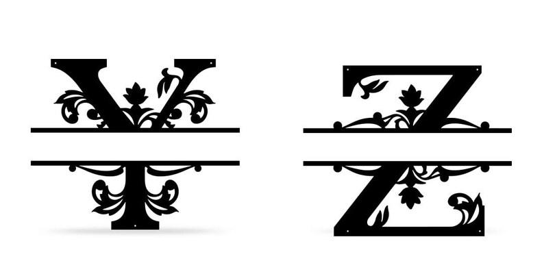 Split Letter Name Monogram DXF File Laser Cut Laser - Etsy