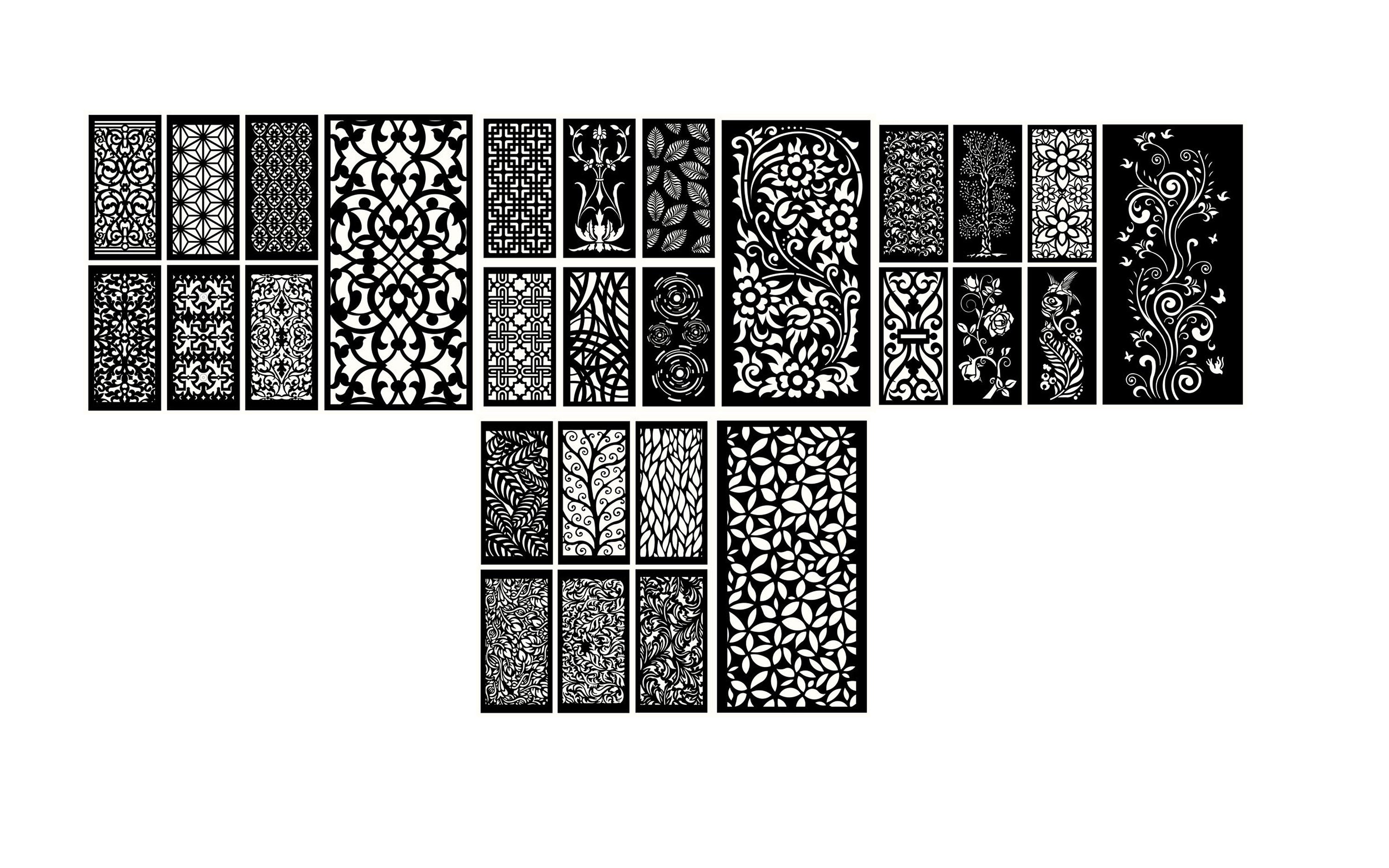 DXF Patterns File Privacy Screen Vinyl Decor Panel Templates Silhouette ...
