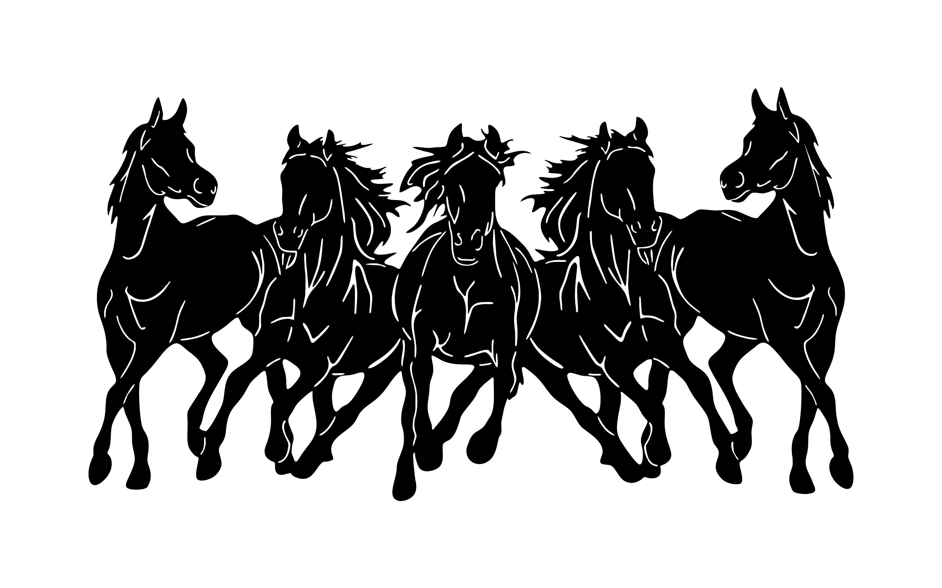 Wild Horses Art Horses DXF Sign Home Sign Metal Plasma Laser Cut Design ...