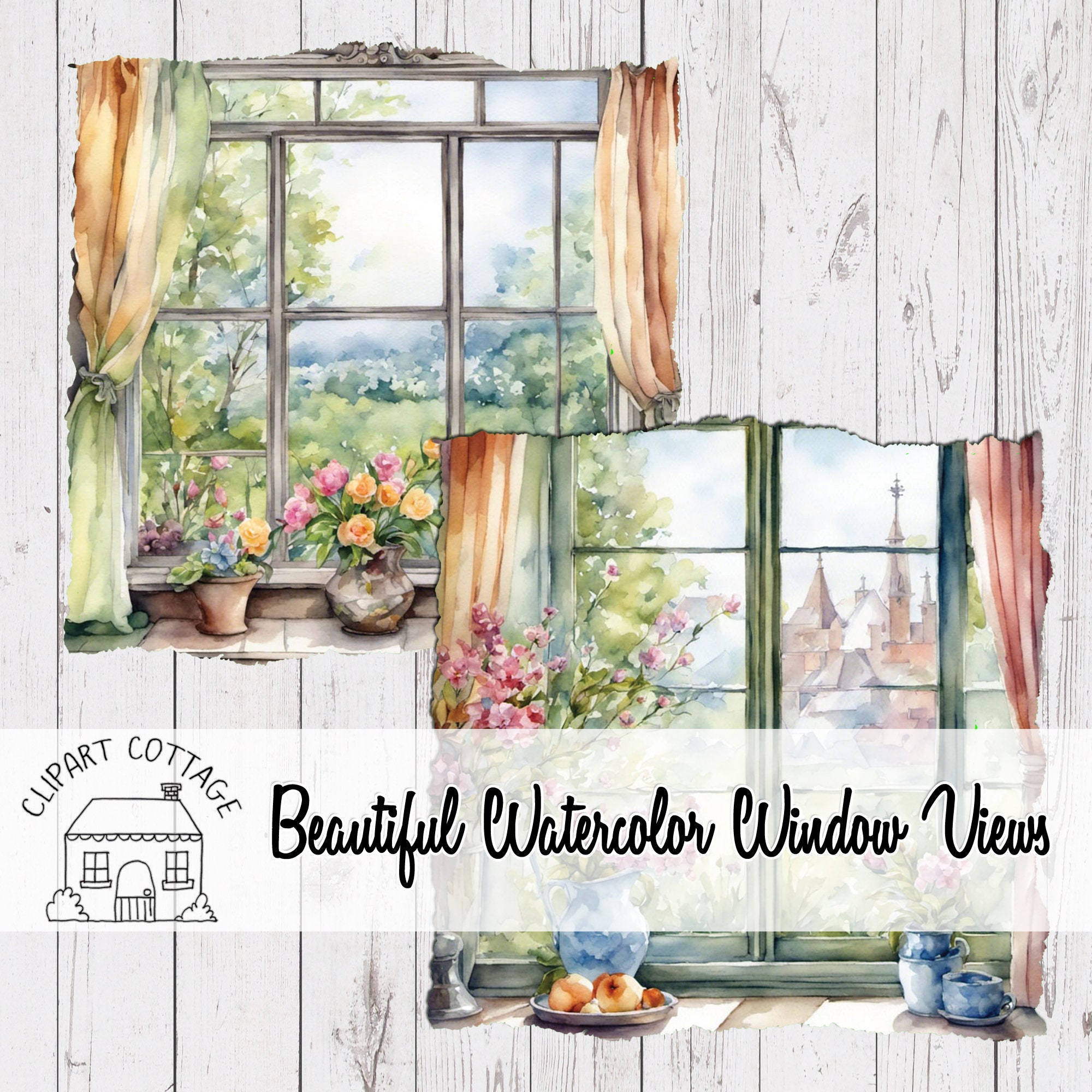 Watercolor Window Sill Clip Art Clipart PNG View Grunge Torn Edges ...