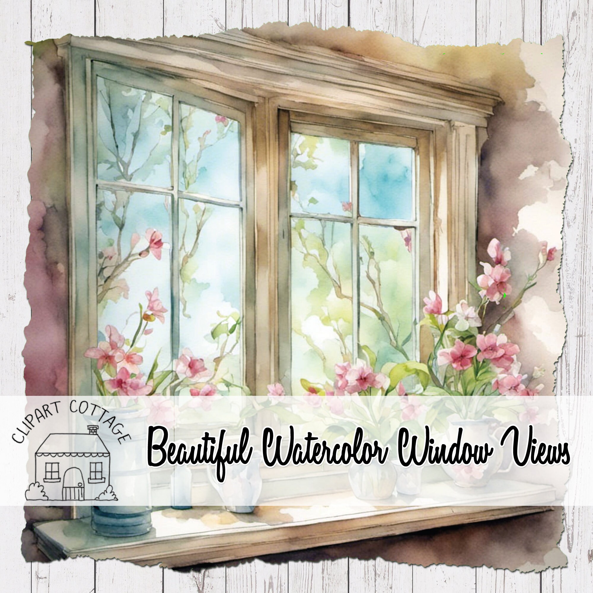 Watercolor Window Sill Clip Art Clipart PNG View Grunge Torn Edges ...