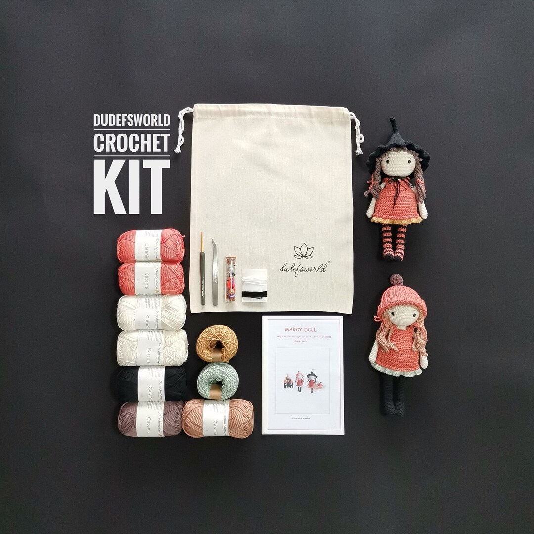 CROCHET KIT Marcy Doll With Printed Pattern,amigurumi Kit,diy Kit,how ...
