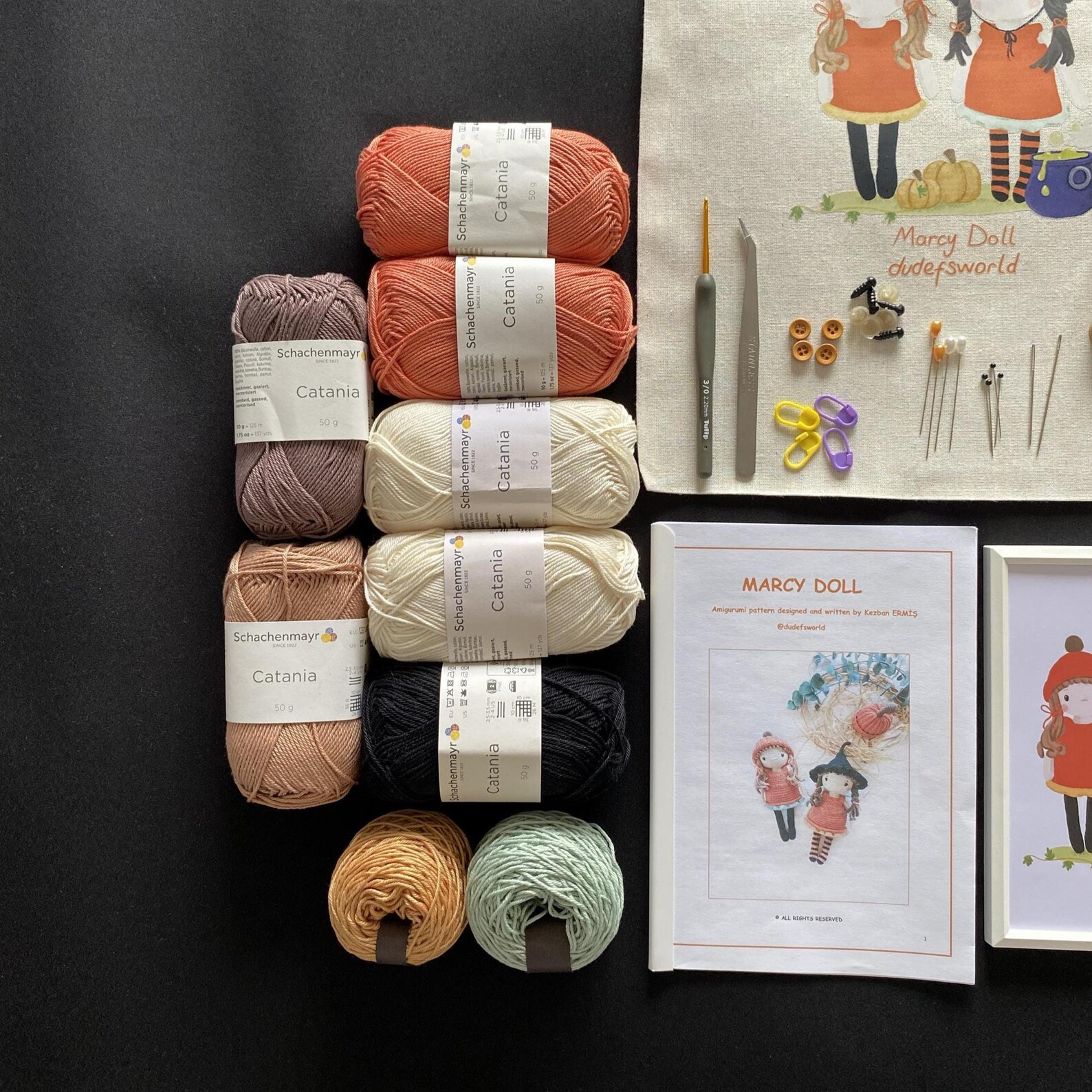 Marcy Doll Crochet Kit With Printed Pattern, Amigurumi DIY Kit (makes ...