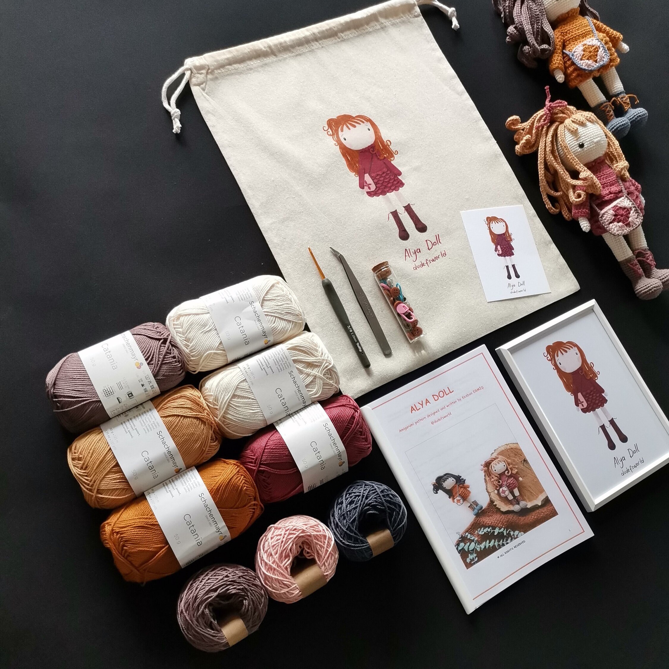 Alya Doll Crochet Kit With Printed Pattern, Amigurumi DIY Set - Etsy