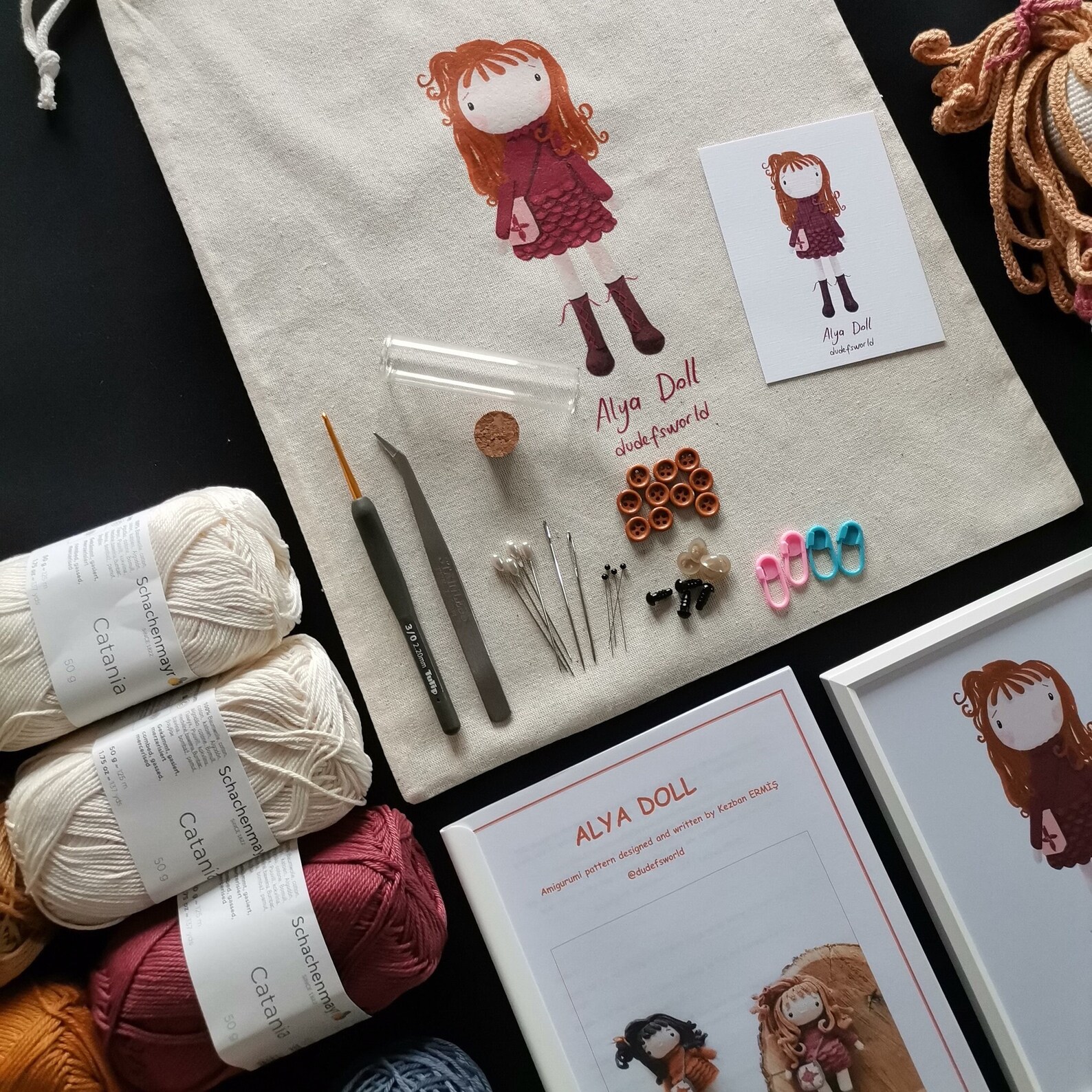 Alya Doll Crochet Kit With Printed Pattern, Amigurumi DIY Set - Etsy