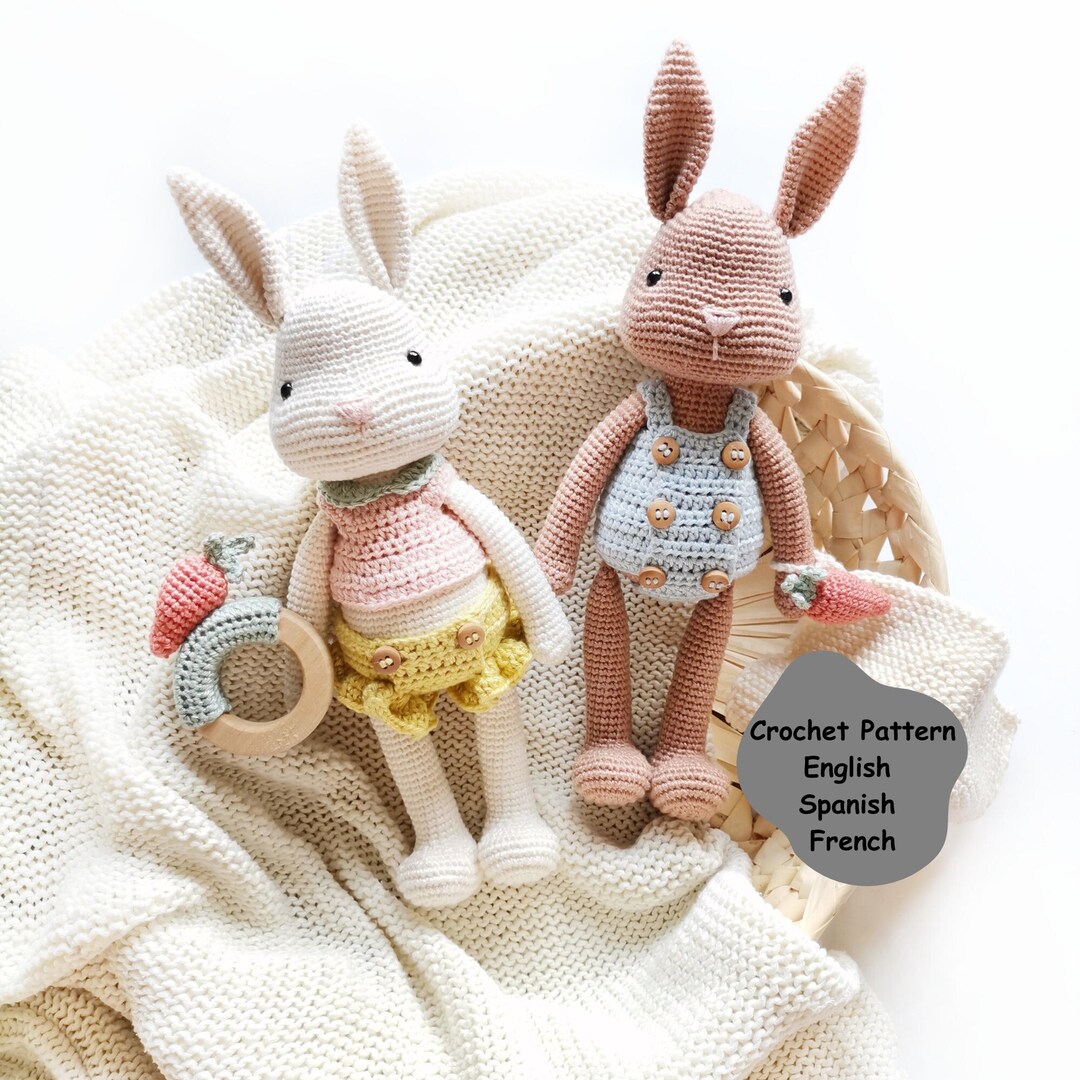 Crochet PATTERN Ponti and Odi the Bunnies, Amigurumi Animal Pattern ...