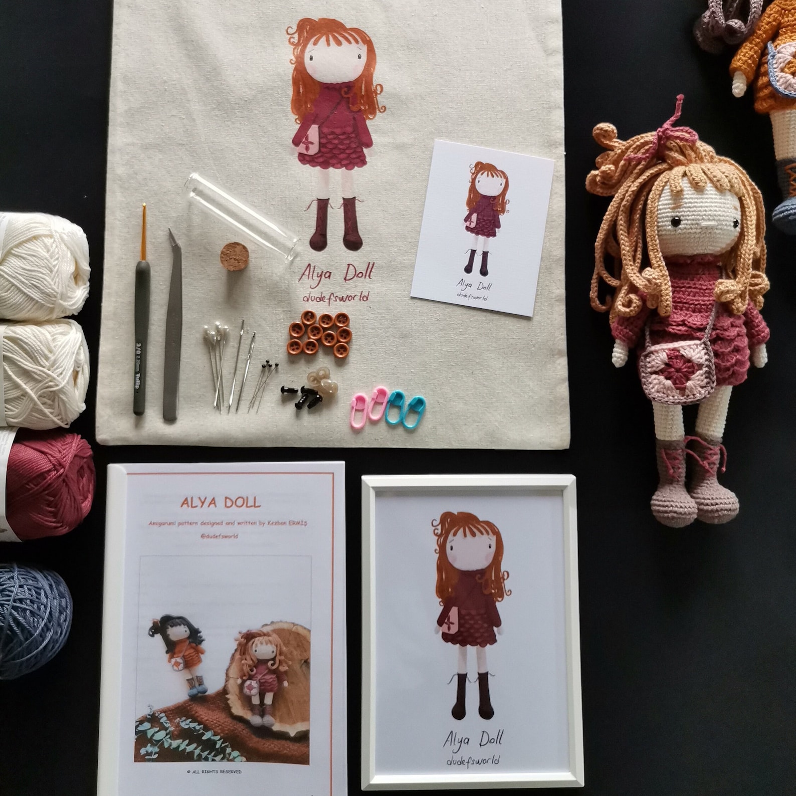 Alya Doll Crochet Kit With Printed Pattern, Amigurumi DIY Set - Etsy