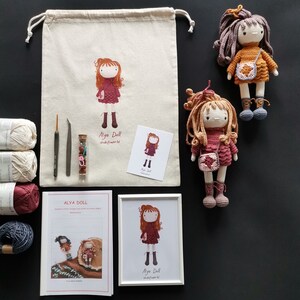 Alya Doll Crochet Kit With Printed Pattern, Amigurumi DIY Set - Etsy