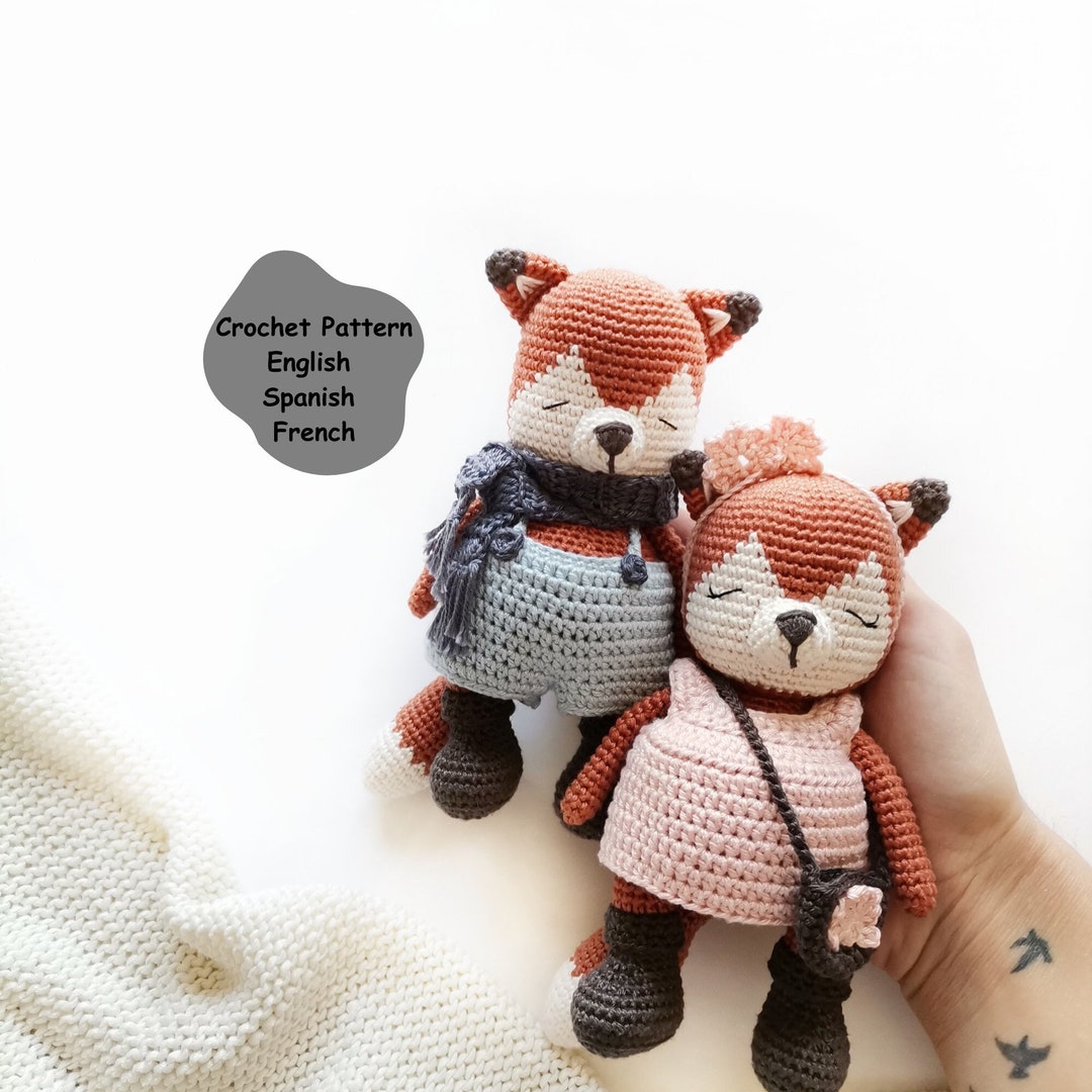 Crochet PATTERN Felix and Rubby the Foxes, Amigurumi Animal Pattern ...