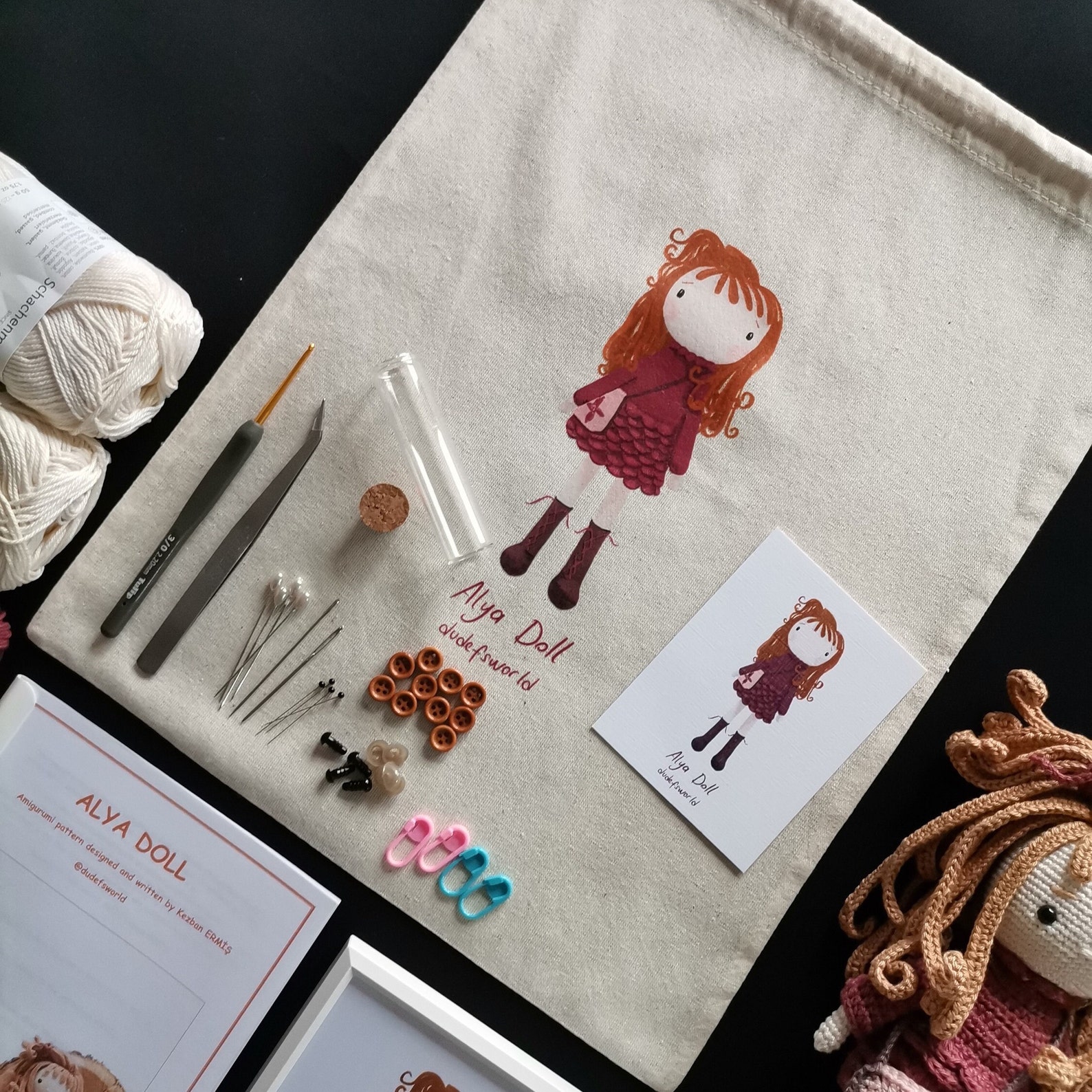Alya Doll Crochet Kit With Printed Pattern, Amigurumi DIY Set - Etsy