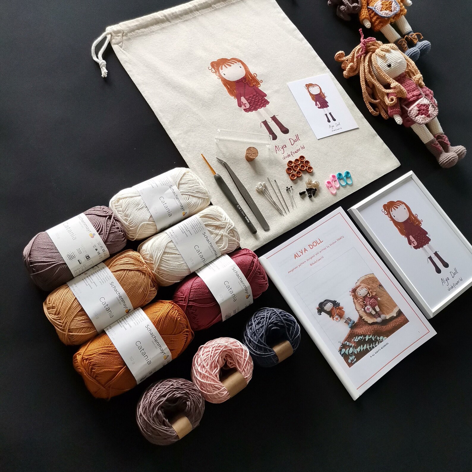 Alya Doll Crochet Kit With Printed Pattern, Amigurumi DIY Set - Etsy