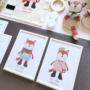 CROCHET KIT Fox Felix and Ruby and Fox Rattle With Printed - Etsy