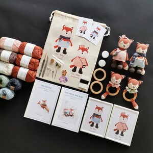 CROCHET KIT Fox Felix and Ruby and Fox Rattle With Printed Pattern ...