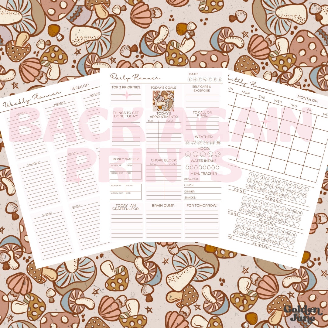 Golden June Daily Planner Printable November Monthly Planner All in One ...