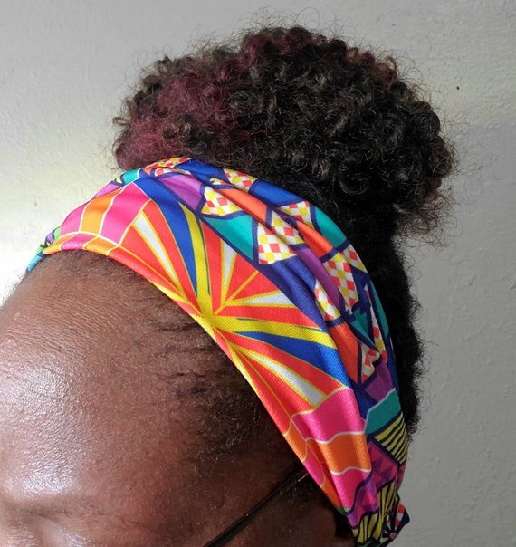 Stretch Boho headband in African Print Ashanti Carnival | Etsy