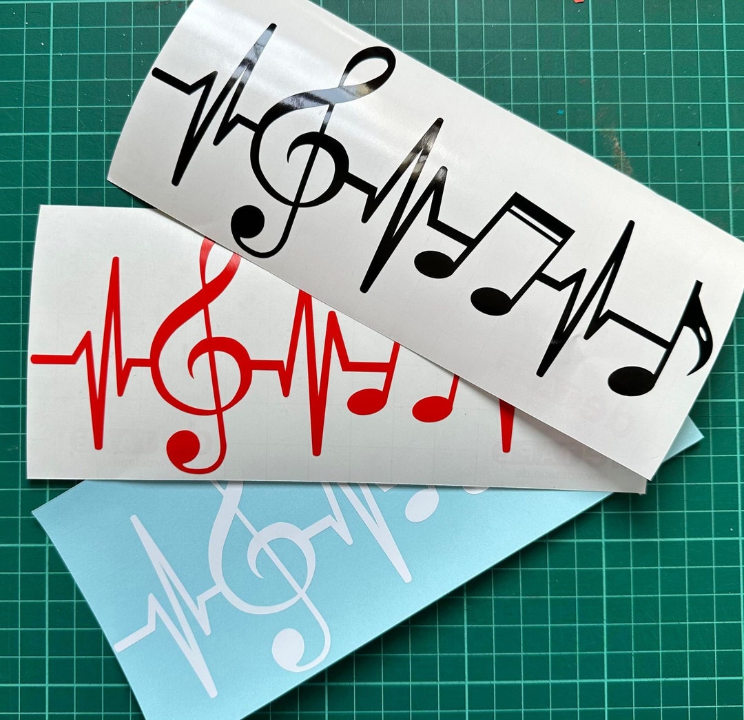 Music Lover ECG Vinyl Vehicle Decal / Sticker - Etsy