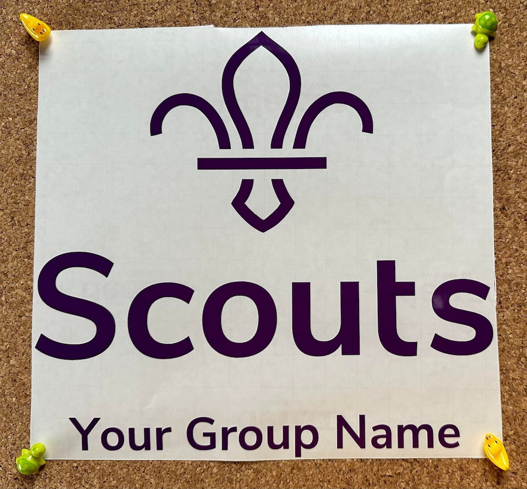 Personalised Scout Group Logo - Stacked Format - Vinyl Vehicle Sticker ...