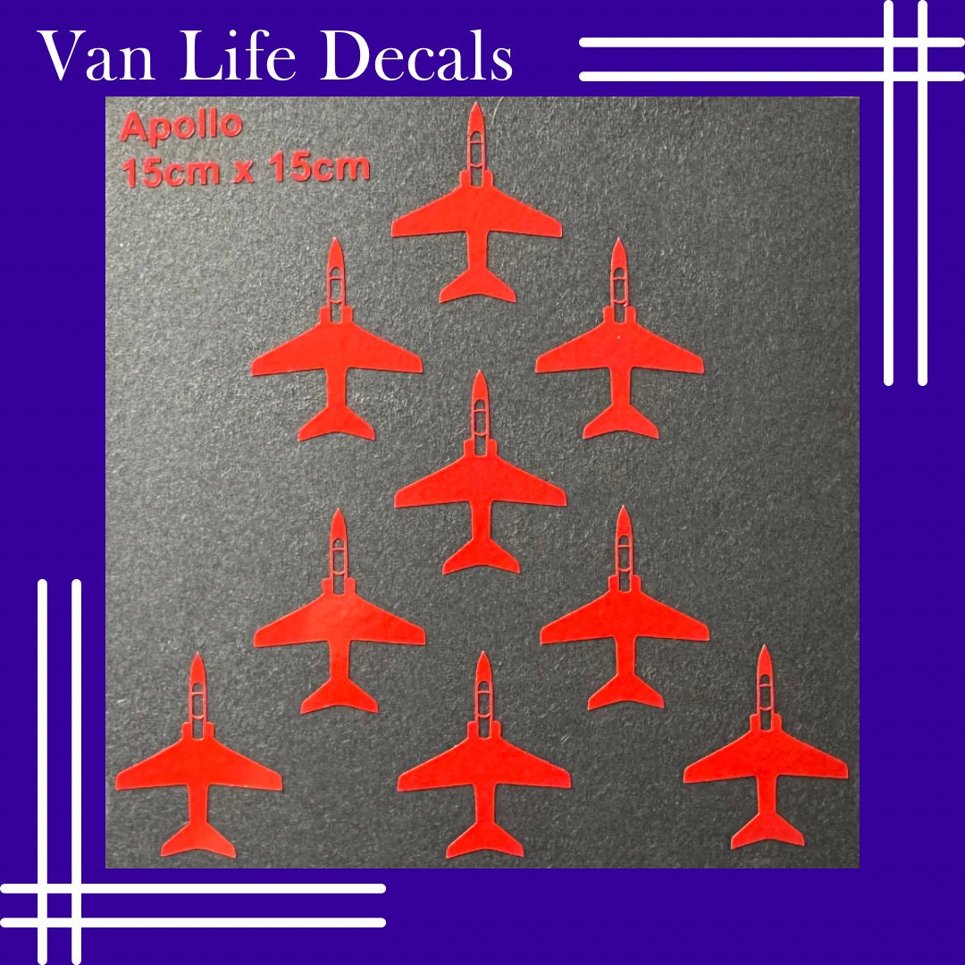 Red Arrows Inspired 9 Hawk Apollo Formation Vehicle Sticker - Etsy UK