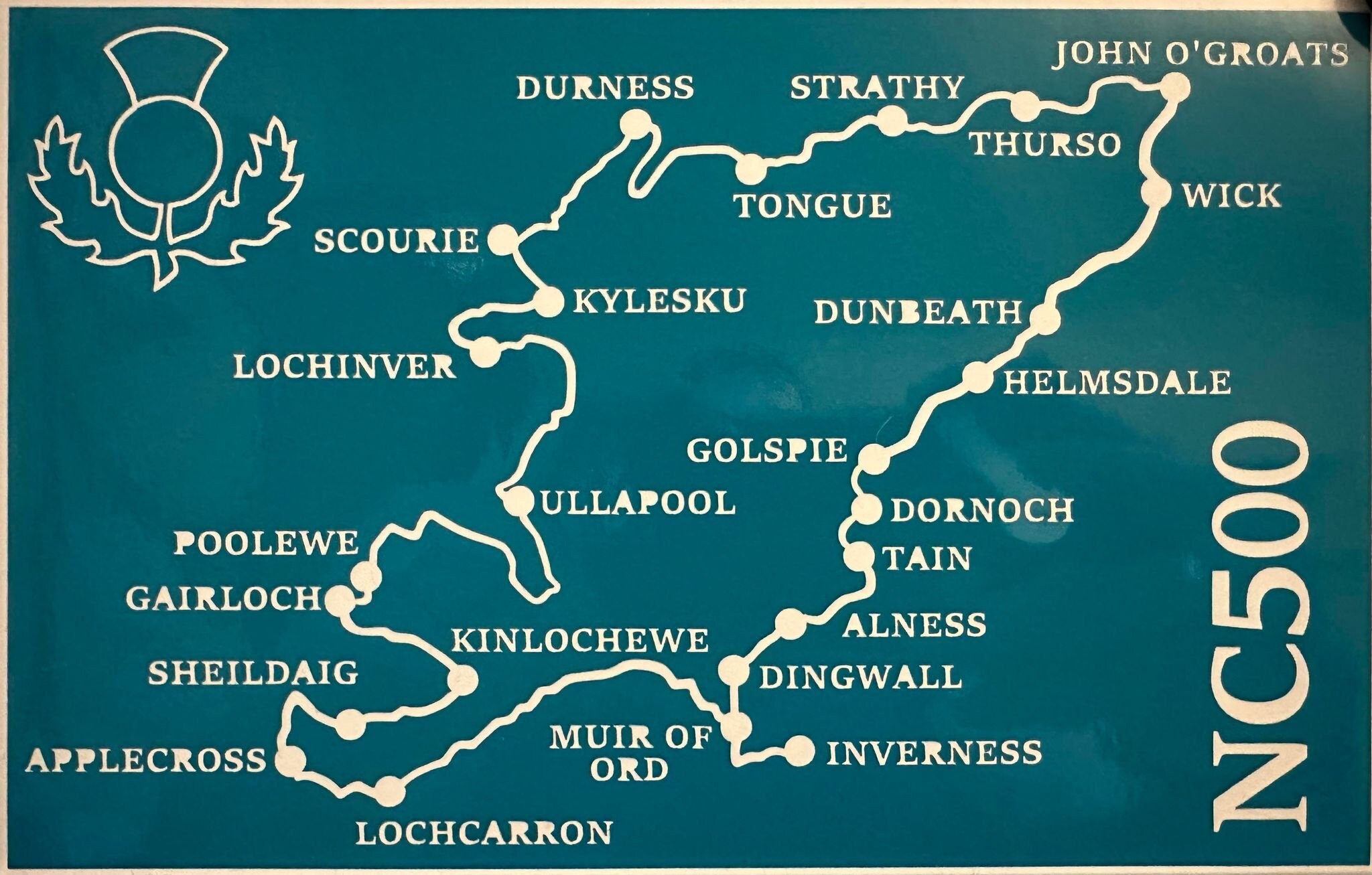 NC500 Thistle, Outline and Town Names - Vehicle Sticker - Etsy UK