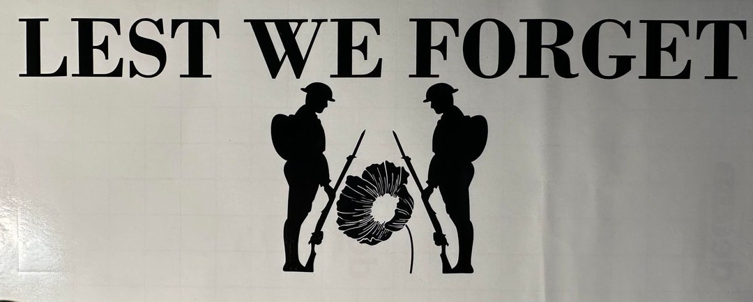 Remembrance: Lest We Forget - 2 Soldiers Silhouette & Poppy - Vehicle ...