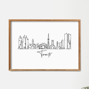 Printable Toronto Cityscape, Minimalist One Line Drawing Skyline Print ...