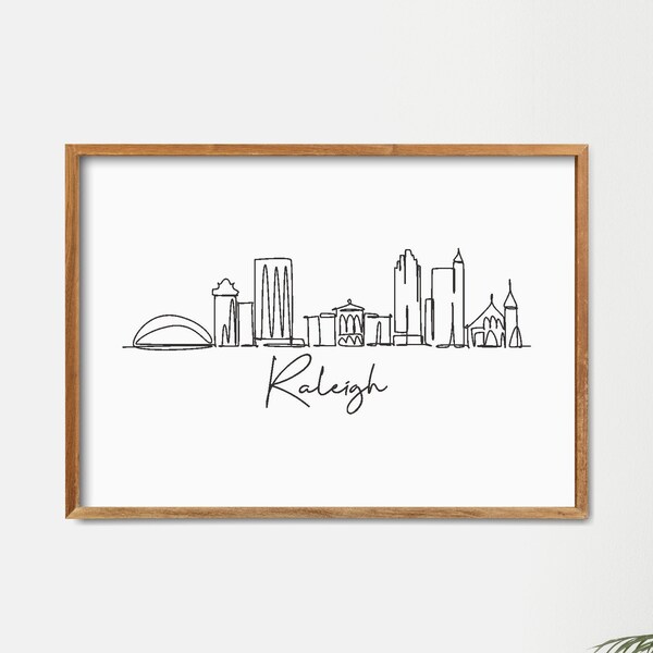 Raleigh Skyline Art - Etsy