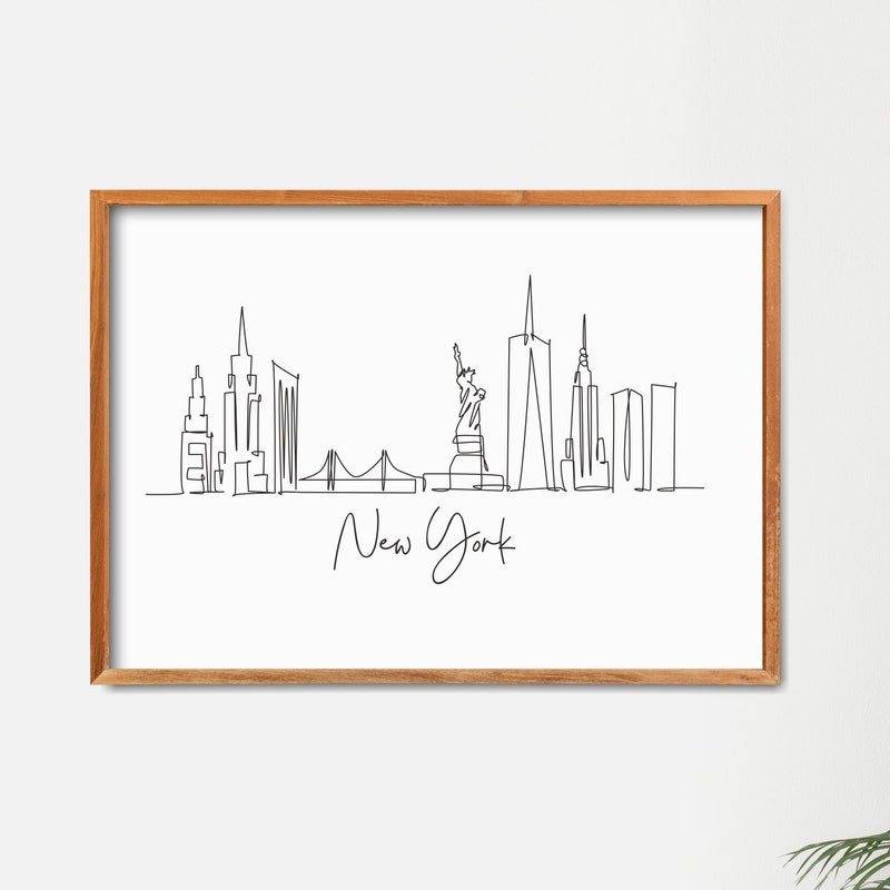 One Line Drawing City - Etsy UK