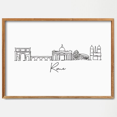 One Line Jerusalem Skyline Printable Fine Line Art Print - Etsy