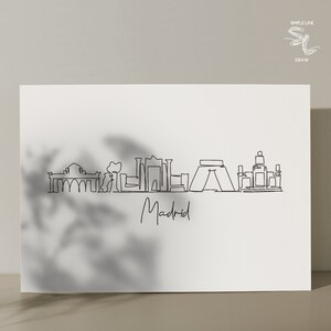 Madrid Skyline Printable Wall Decor, Fine Line Print, Minimalist Wall ...