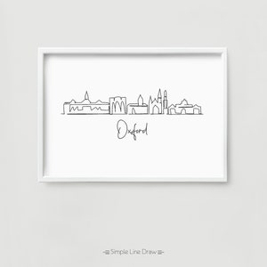 Printable Oxford, Ohio Skyline Wall Decor, Fine One Line Print ...