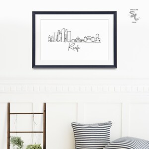 One Line Recife Skyline Printable Art, Fine Line Art Print, Print Retro ...