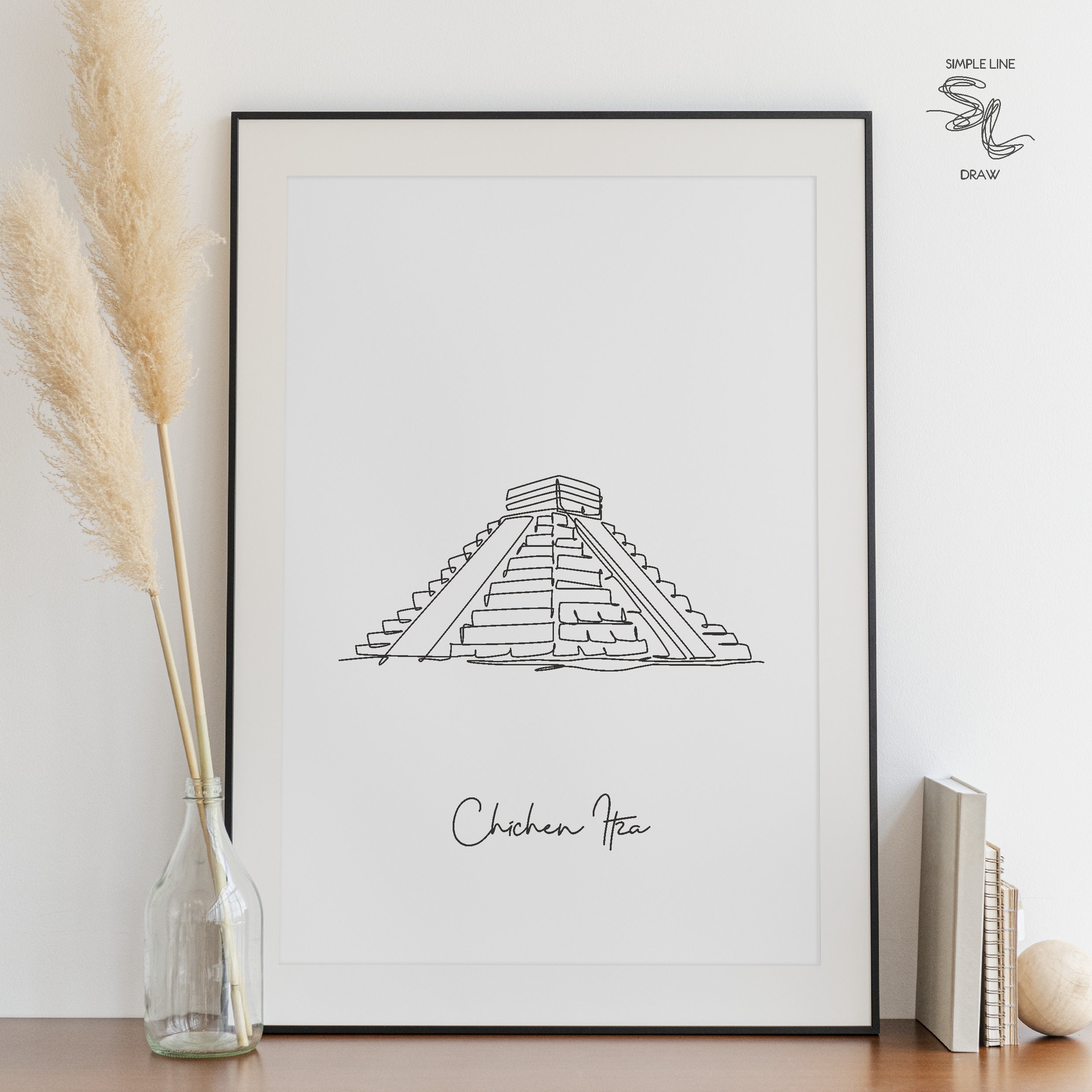 Mayan Pyramid Mexico Poster Print Chichen Itza Wall Decor | Etsy