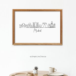 Madrid Skyline Printable Wall Decor, Fine Line Print, Minimalist Wall ...