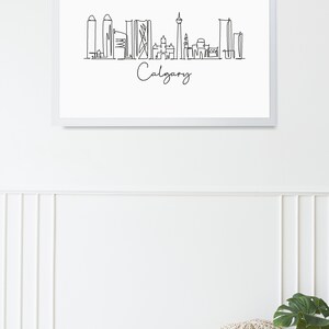 Calgary Skyline Fine Art Print: Minimalist Skyscraper Continuous Line ...