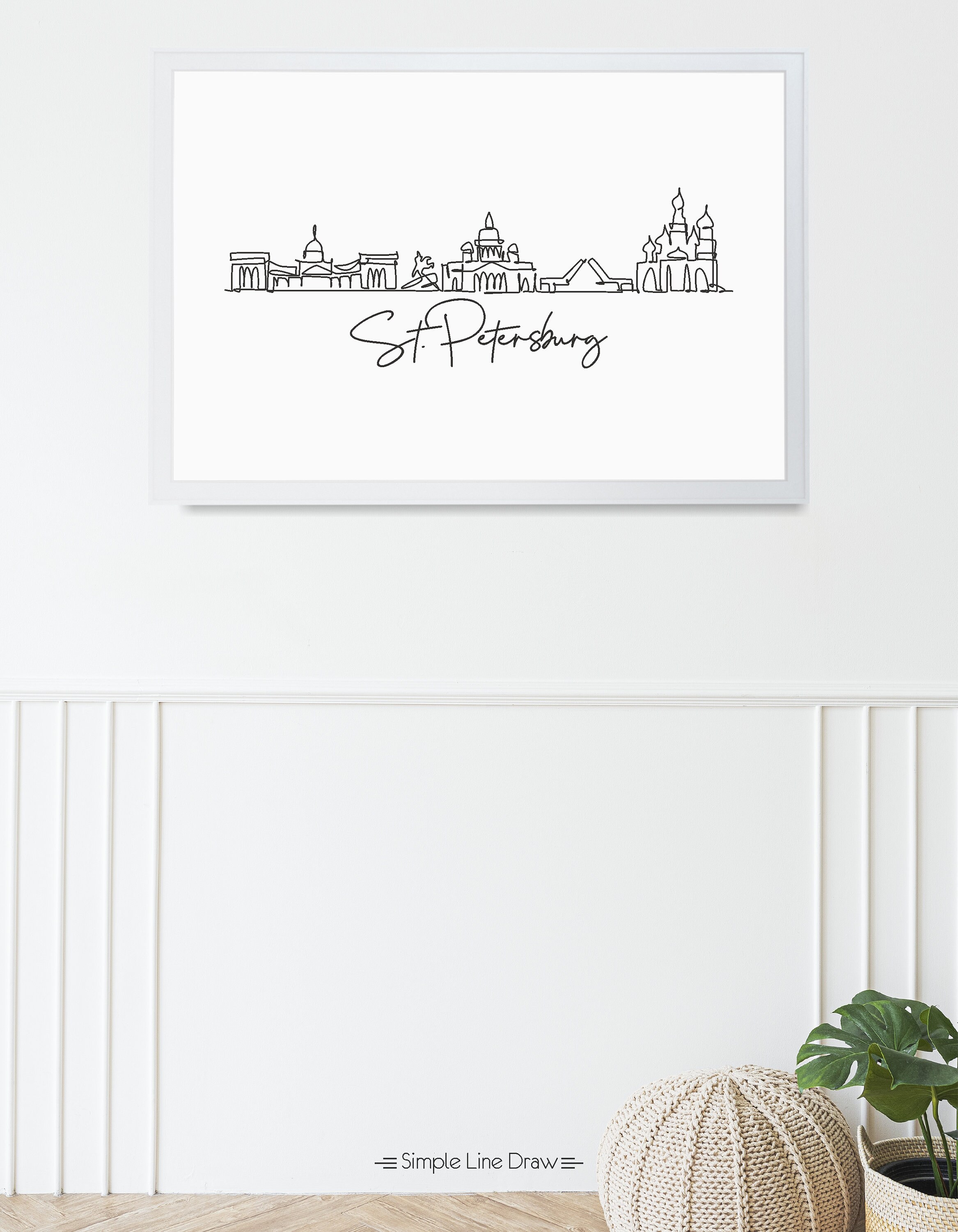 One Line St. Petersburg Skyline Printable Saint Petersburg - Etsy