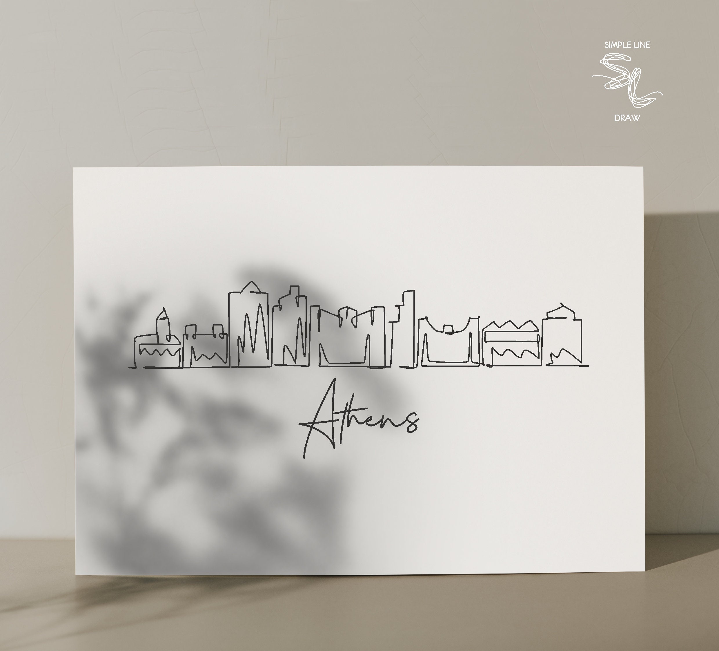 Athens Georgia Skyline Printable Art One Line Draw Print - Etsy