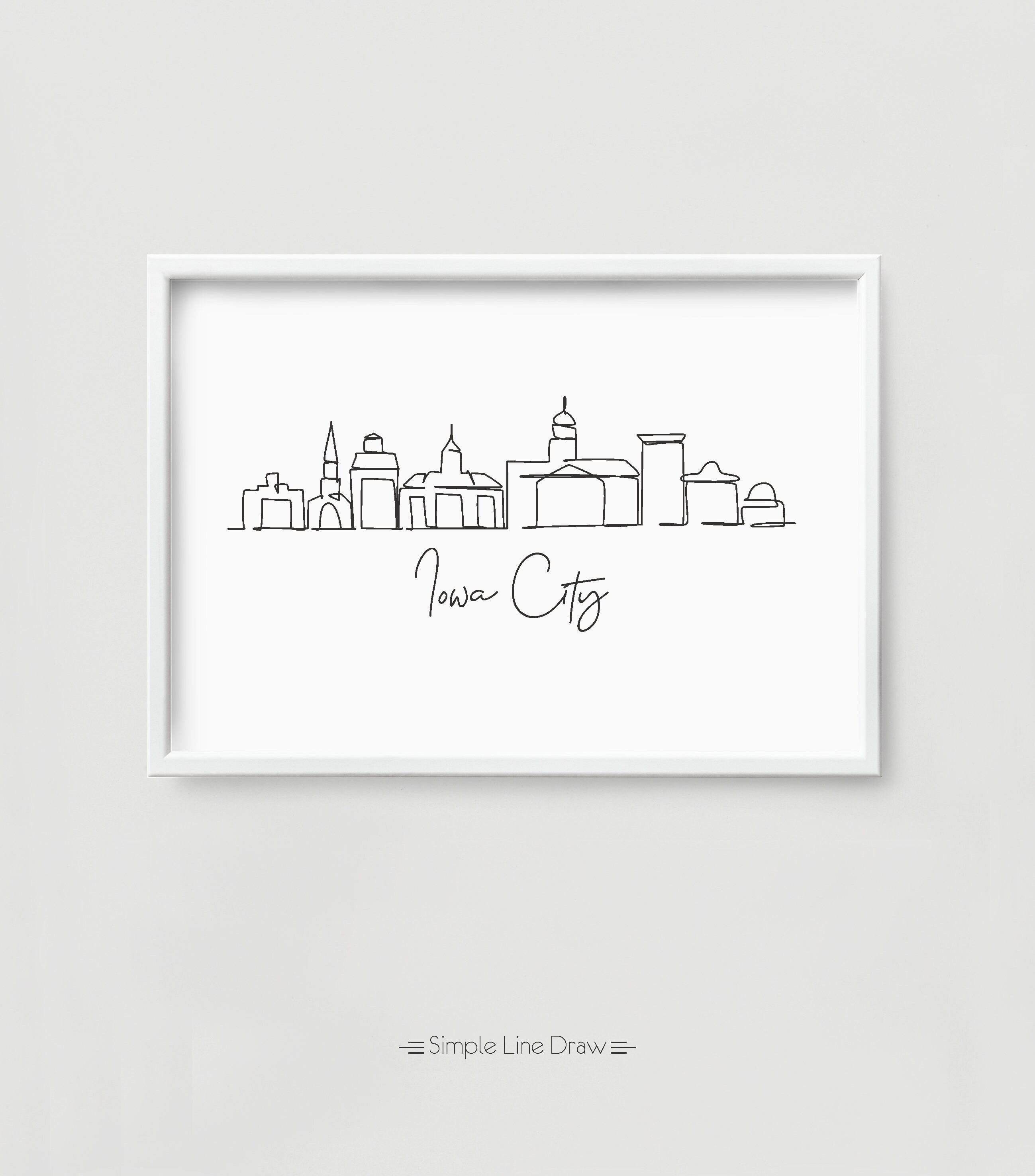 Printable Iowa City Skyline Wall Decor Fine Line Art - Etsy