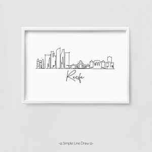 One Line Recife Skyline Printable Art, Fine Line Art Print, Print Retro ...