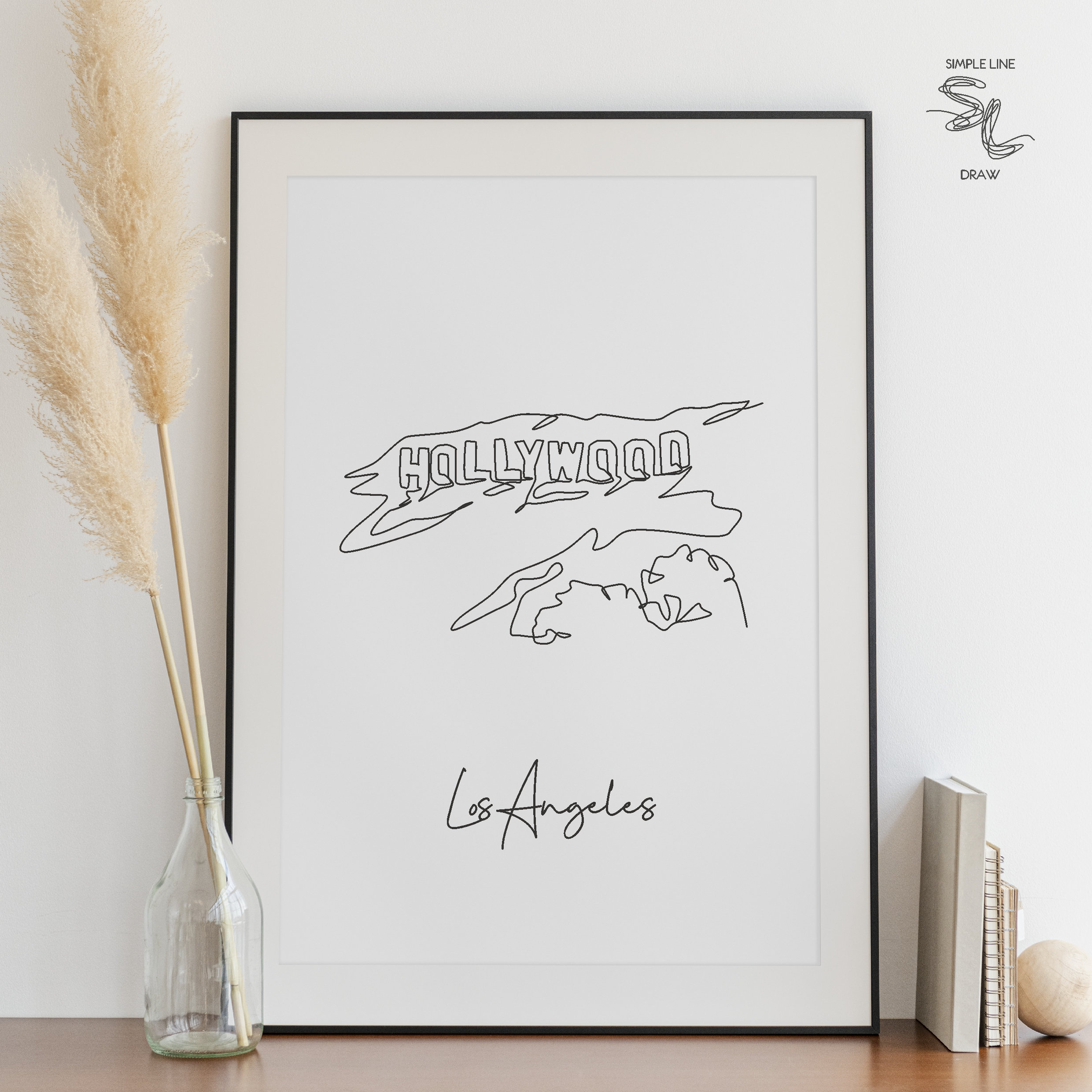 Hollywood Sign Poster Hollywood Wall Art Los Angeles Print | Etsy