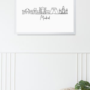 Madrid Skyline Printable Wall Decor, Fine Line Print, Minimalist Wall ...