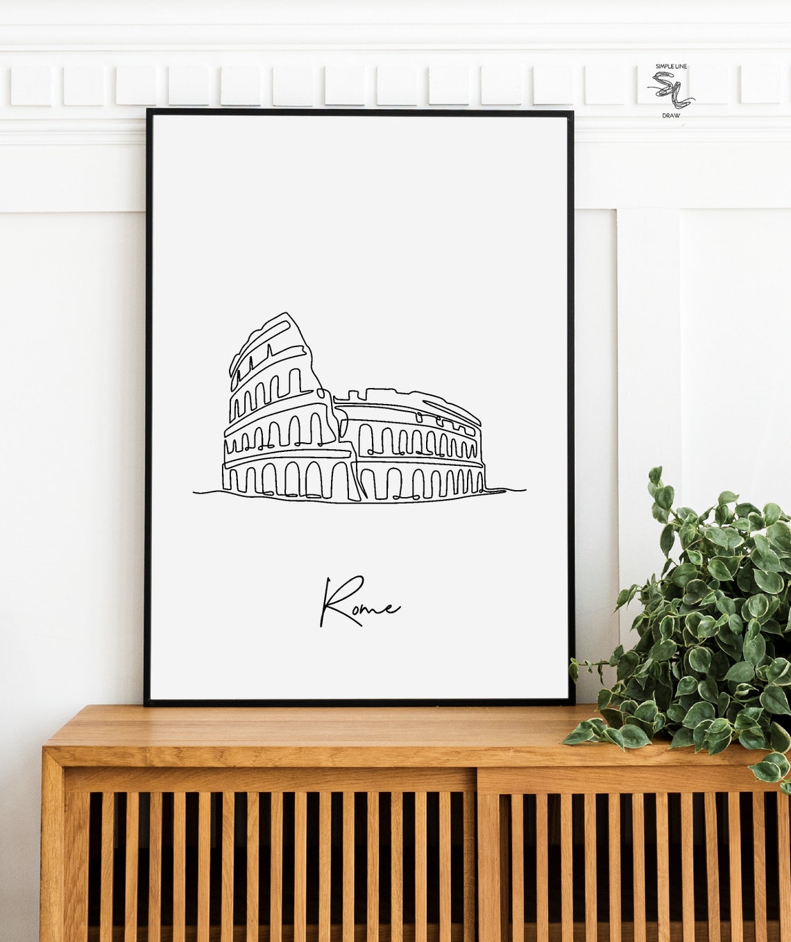 Colosseum Rome Print: Minimalist Line Art Travel Poster Single Line ...