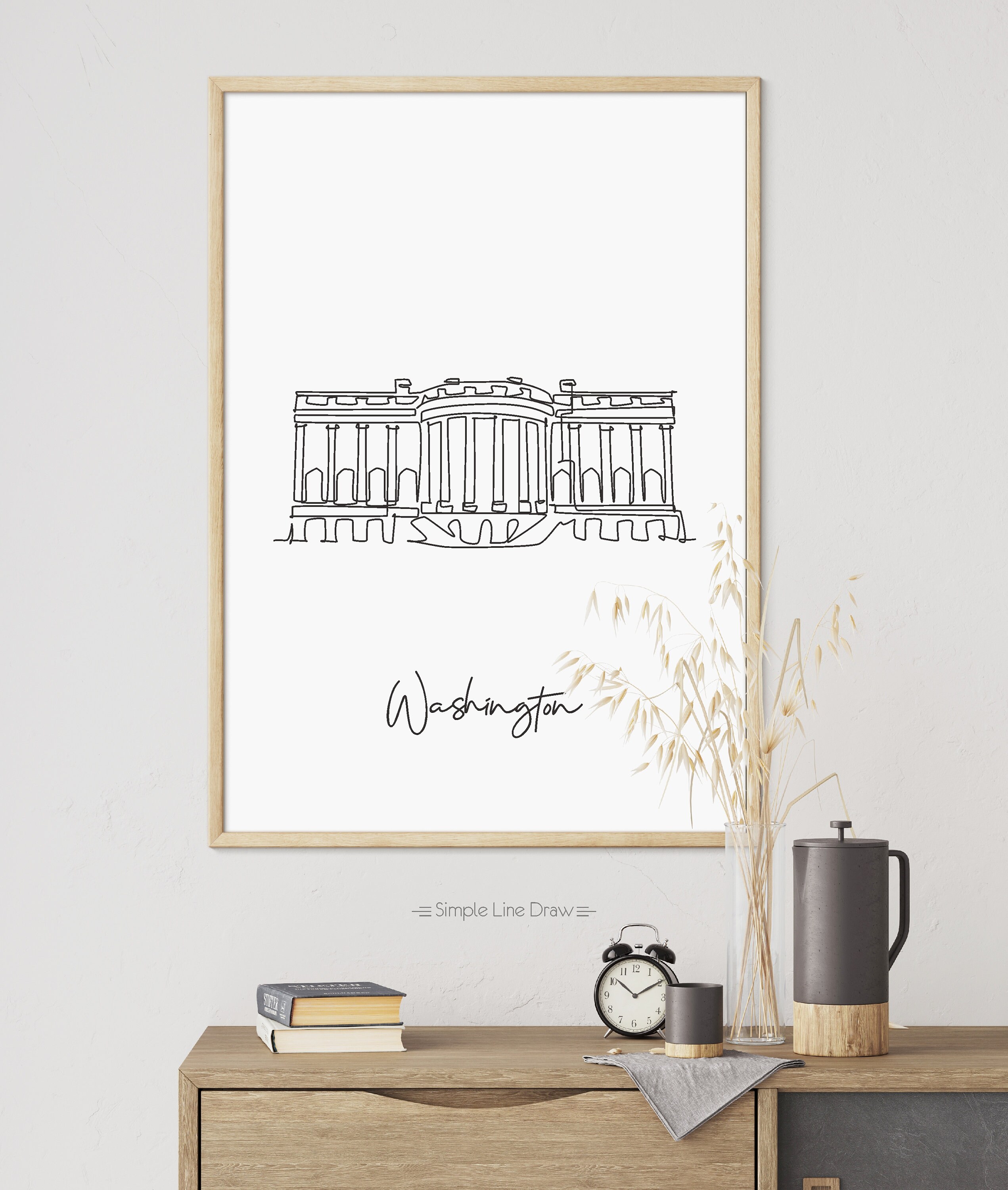 White House USA Building Poster Washington Wall Art Travel - Etsy