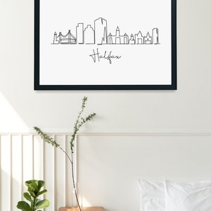 One Line Halifax City Skyline Print, Nova Scotia, Retro Minimalist ...