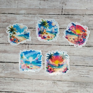 At the Beach Sticker Pack, Laptop Stickers, Water Bottle Stickers - Etsy