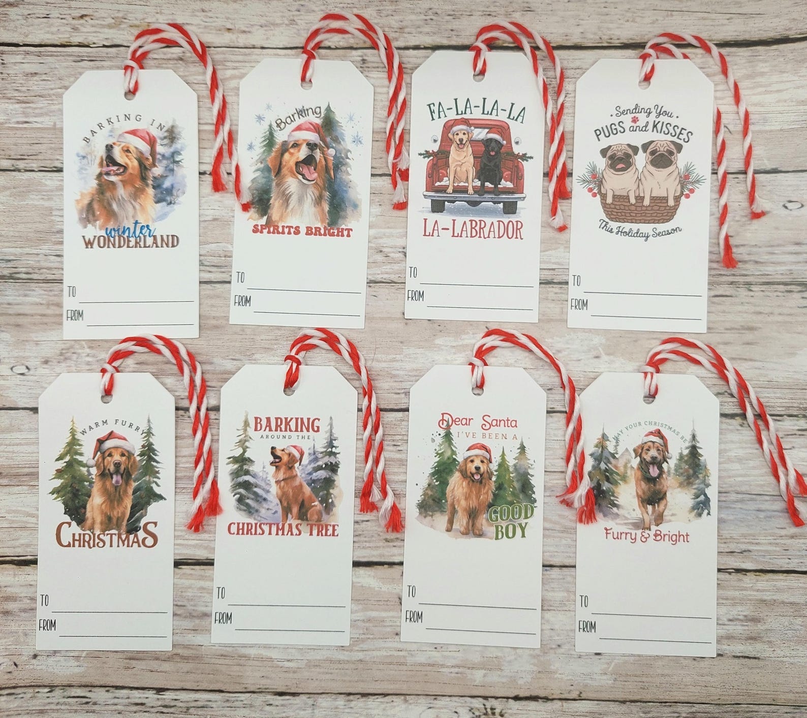 Dog Christmas Gift Tags, Holiday Tags, Christmas, Dogs - Etsy