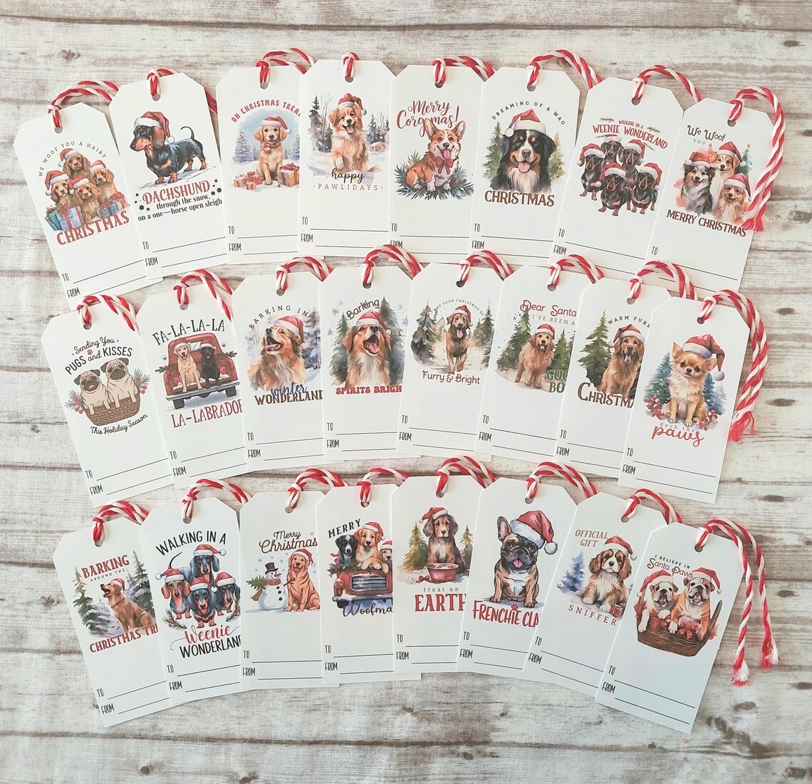 Dog Christmas Gift Tags, Holiday Tags, Christmas, Dogs - Etsy